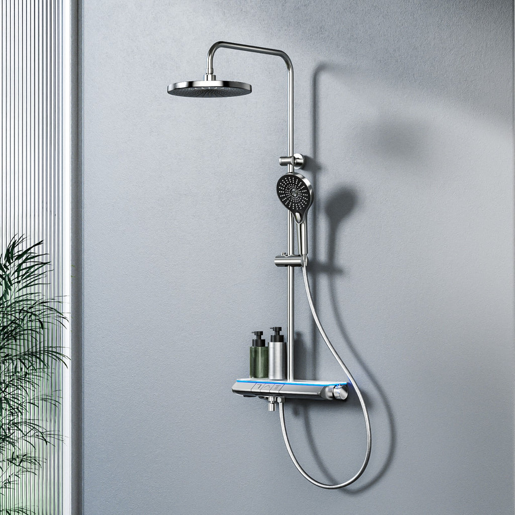 EMKE Duschsystem mit Thermostat, Armatur und Regendusche